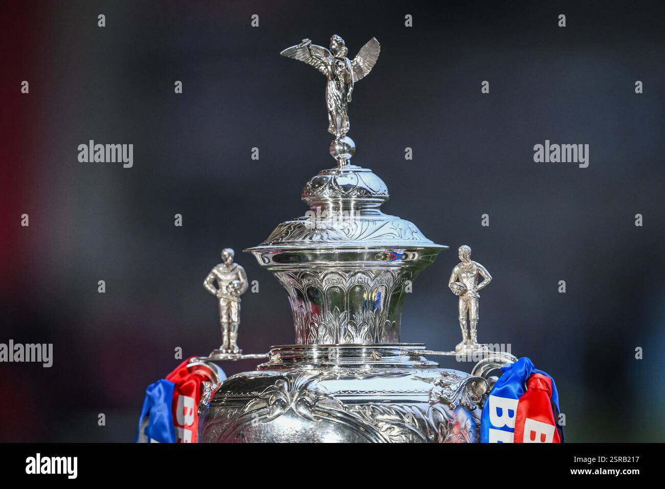 Details on the Challenge Cup trophy which is on show before of the ...