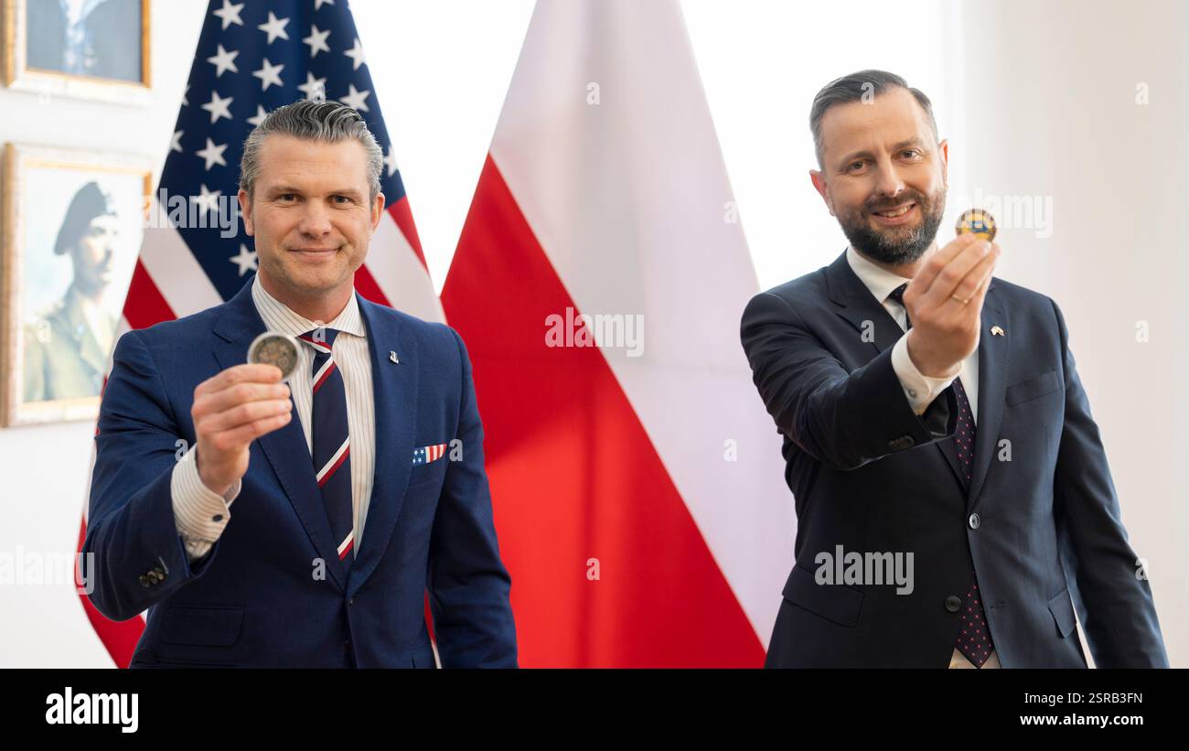 Warsaw, Poland. 14th Feb, 2025. U.S. Defense Secretary Pete Hegseth ...