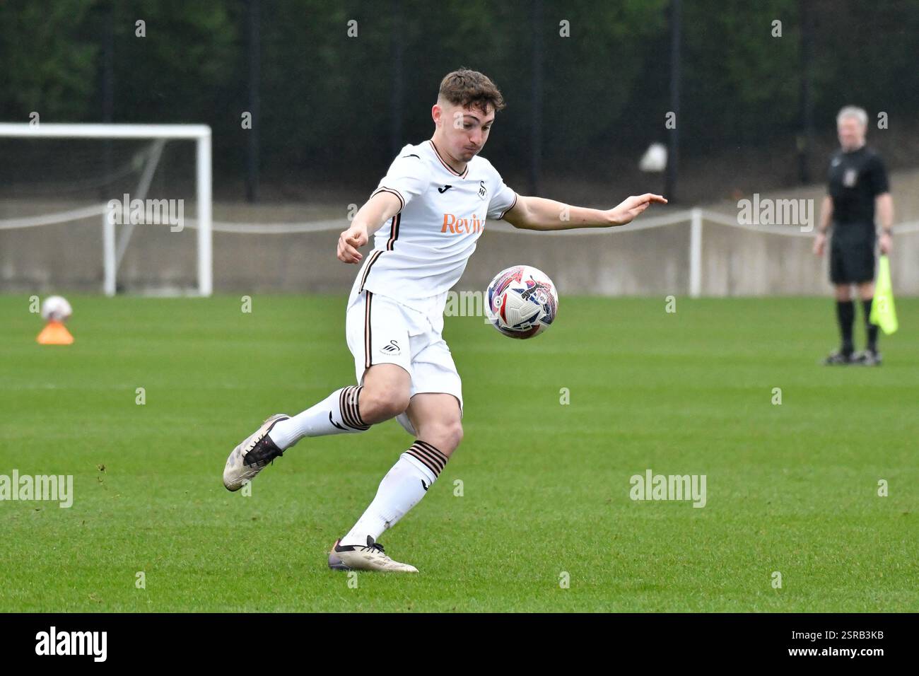 Landore, Swansea, Wales. 15 February 2025. Morgan Bates of Swansea City ...