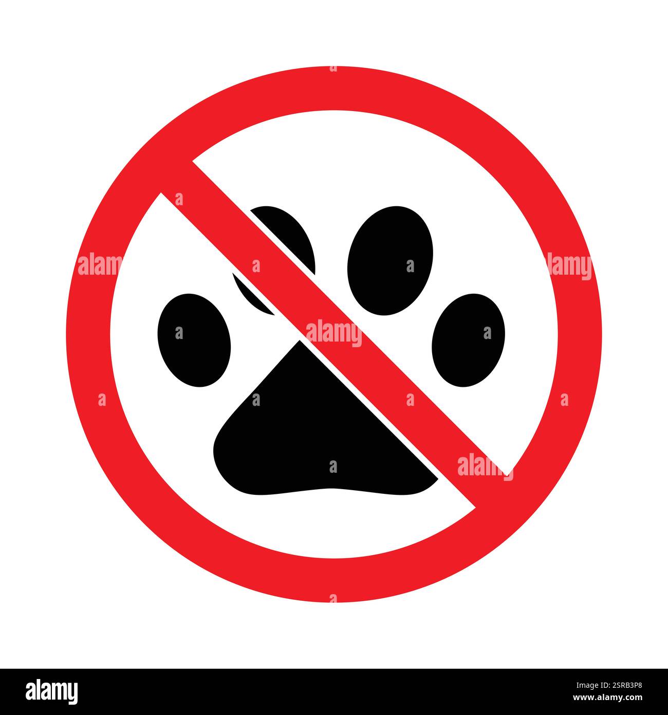 No pets and animals allowed red prohibited ban symbol footprint marks ...