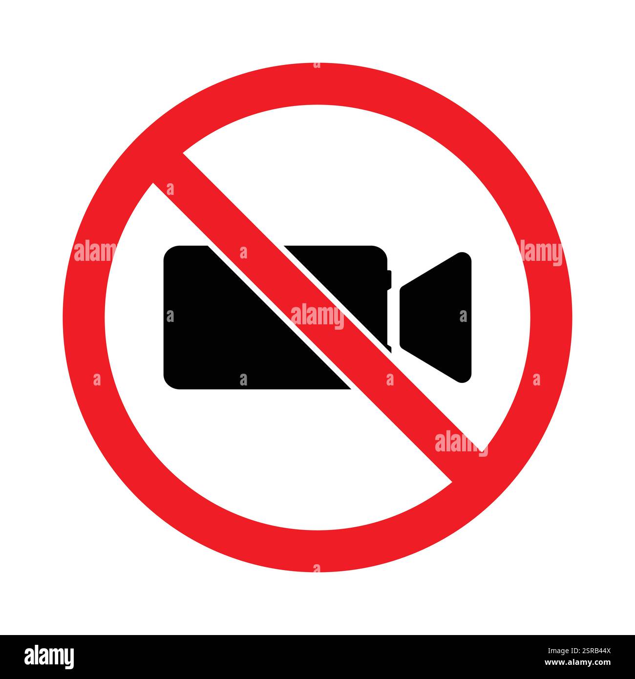 No videography or photography ban prohibited red symbol. Recording ...