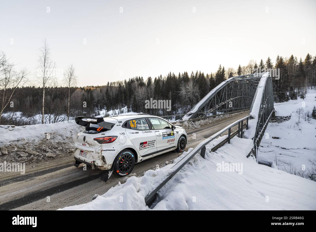 47 Takumi MATSUSHITA, Pekka KELANDER, Renault Clio Rally3, action during the 2025 Rally Sweden ...