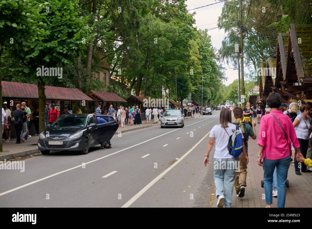 Svetlogorsk, Russia - 13.07.2024 - Tourists explore lively street ...