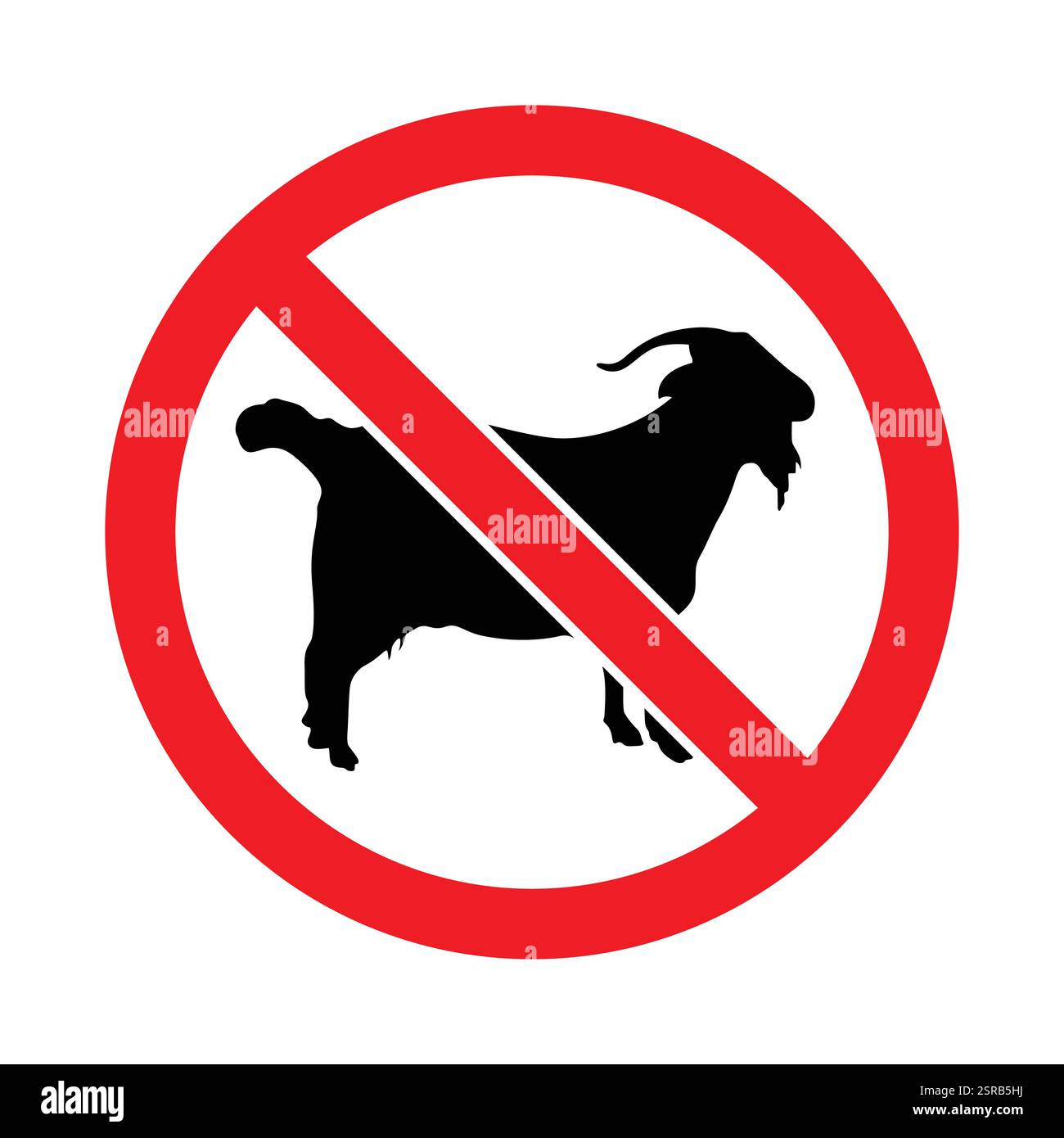 Non-Vegetarian prohibited ban red icon with no goat eating forbidden ...