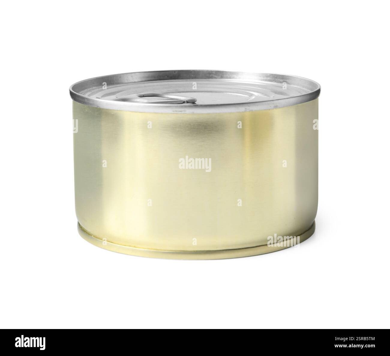One closed tin can isolated on white Stock Photo - Alamy