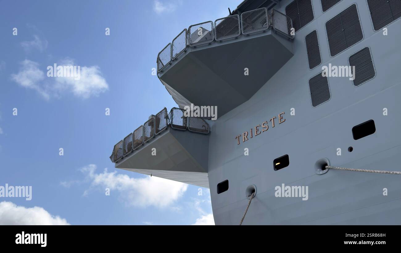 Ship Trieste, optical badge L 9890, a multi-role amphibious assault ...