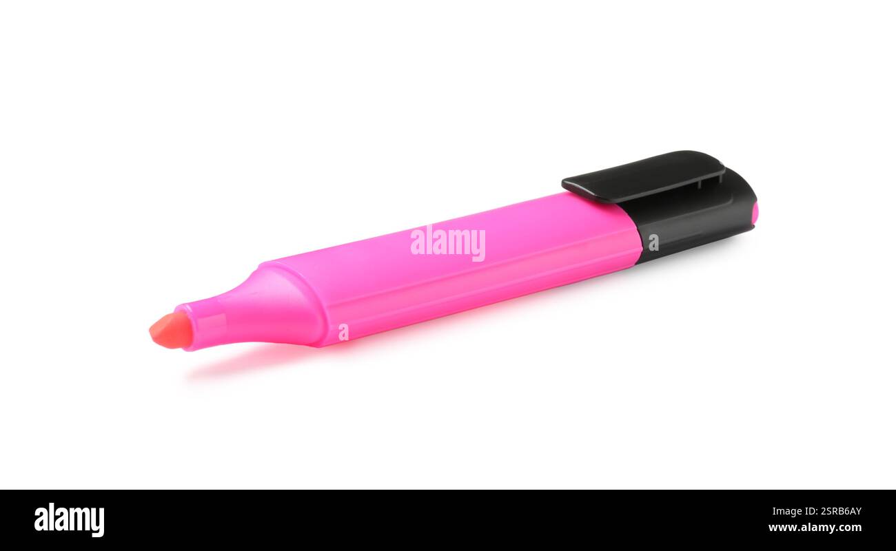 One bright highlighter isolated on white. School stationery Stock Photo ...