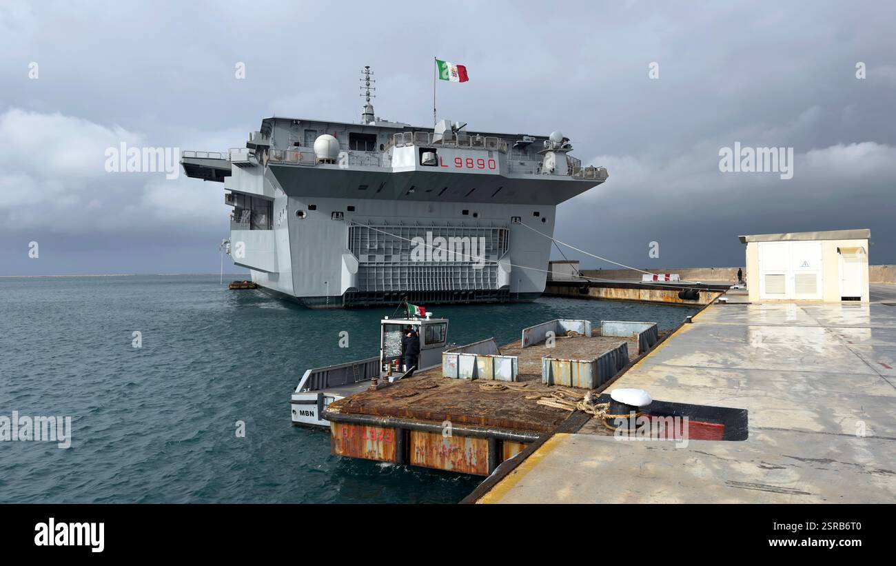 Ship Trieste, optical badge L 9890, a multi-role amphibious assault ...