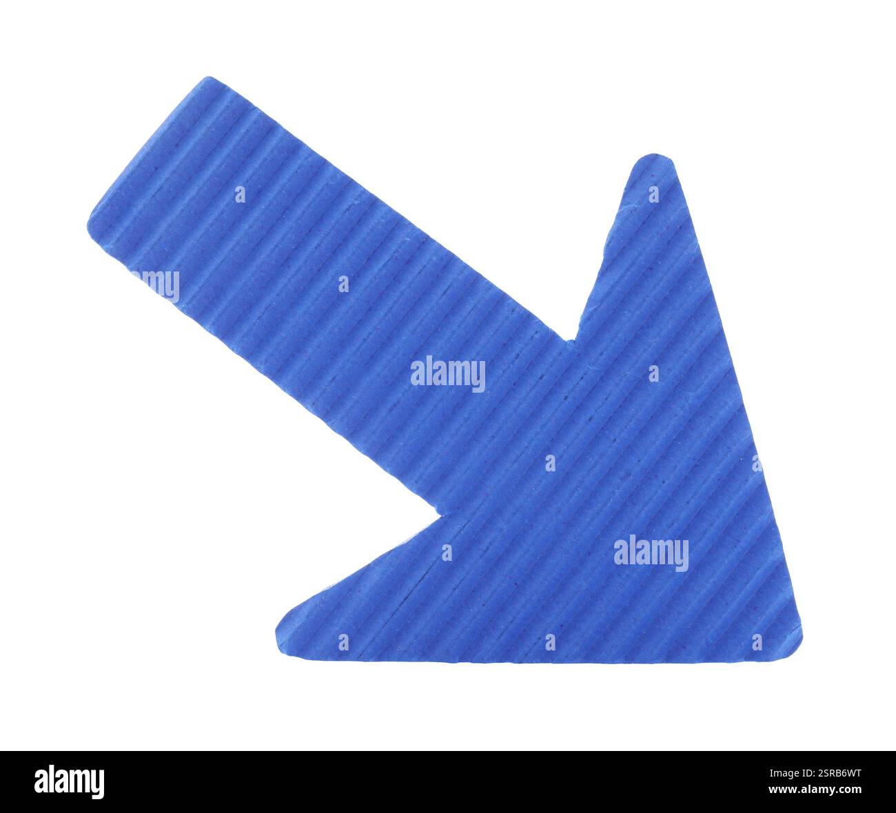 One blue paper arrow isolated on white Stock Photo - Alamy