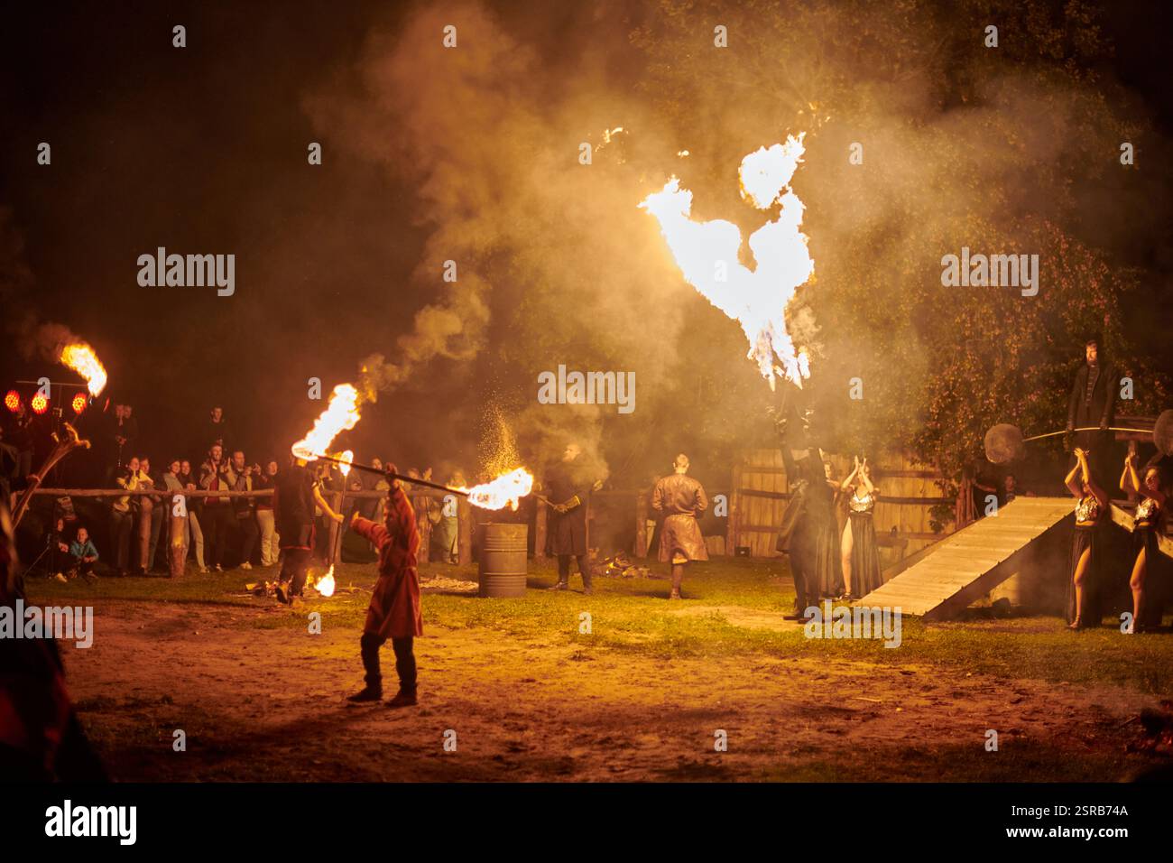 Kaliningrad, Russia - 10.09.2022 - Dual flame thrower artists unleash ...
