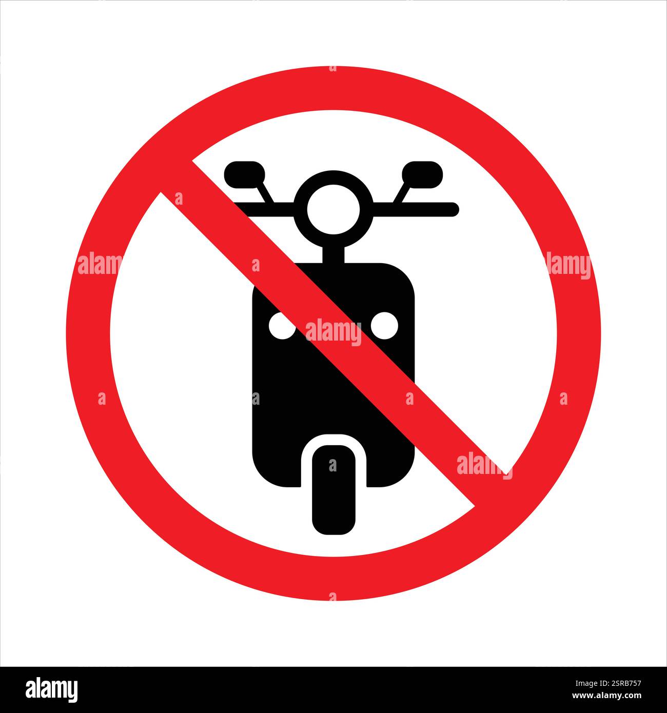 Ban moped delivery zone black silhouette icon. Scooter ban symbol. Fast ...