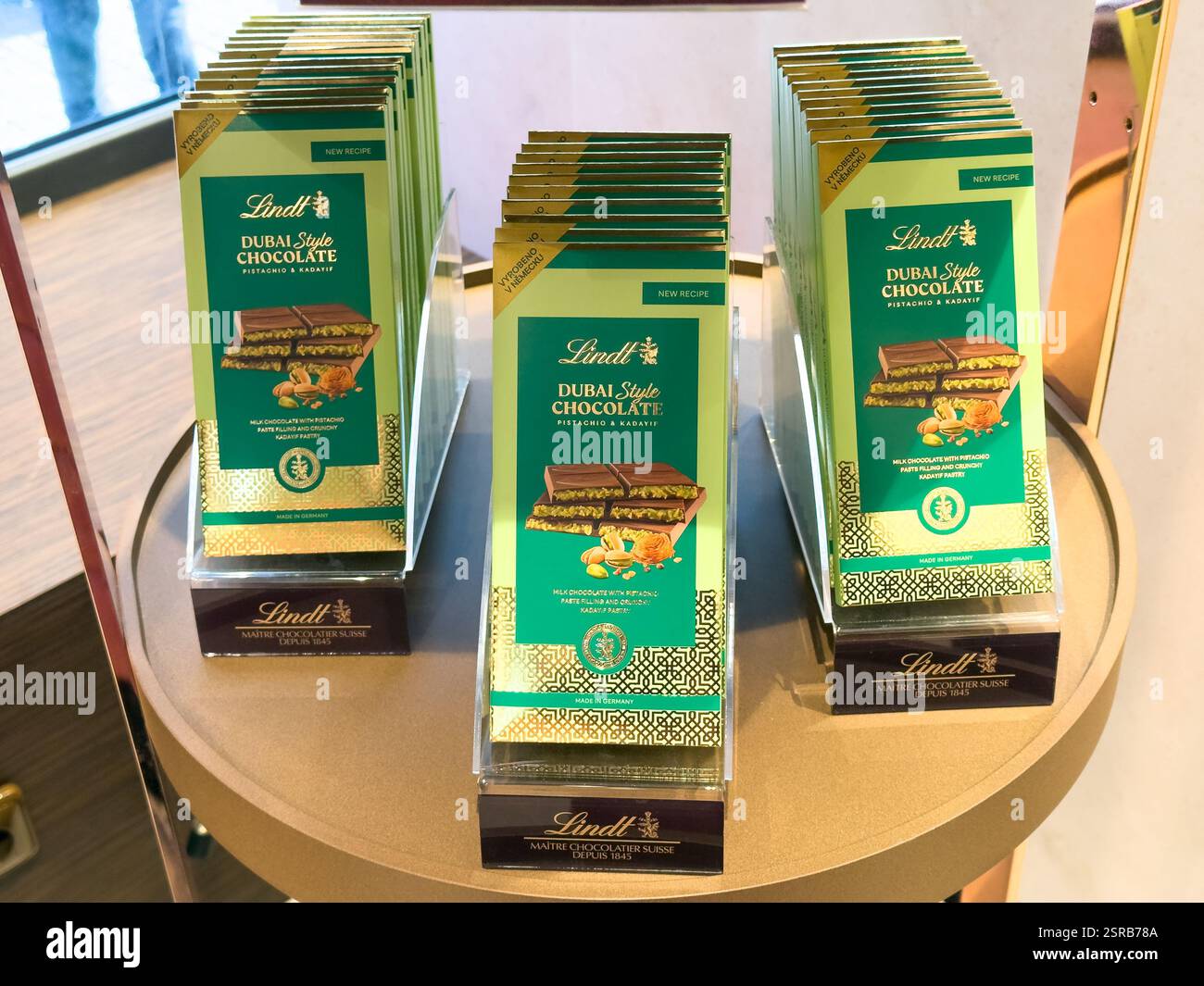 Prague, Czech Republic - January 31, 2025: Lindt Dubai Style Chocolate ...