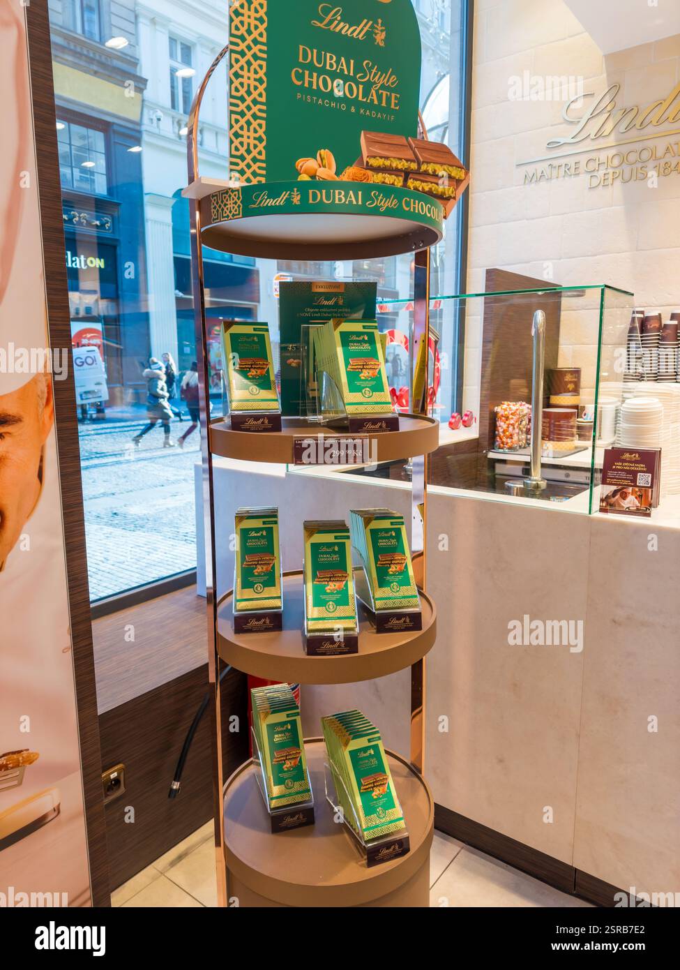 Prague, Czech Republic - January 31, 2025: Lindt Dubai Style Chocolate ...