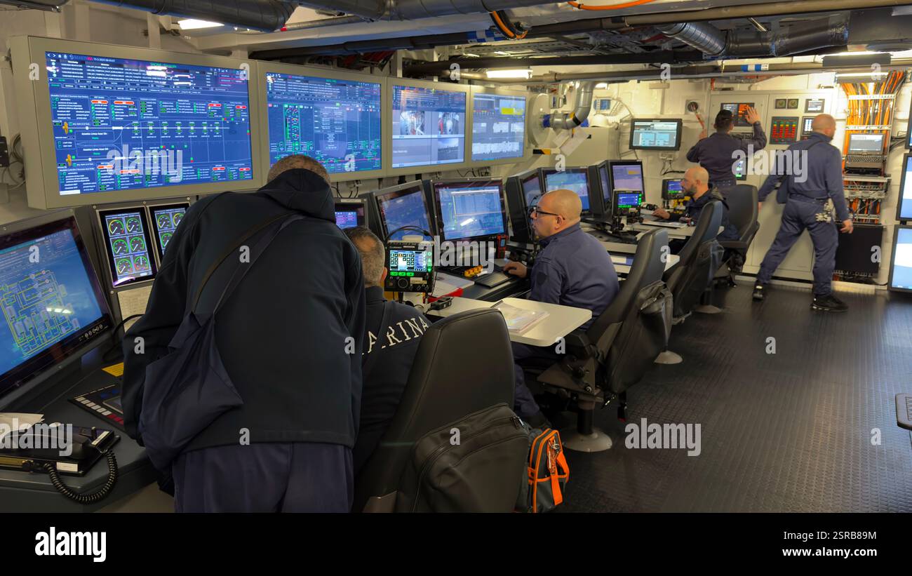 Operations room of the Trieste ship, L 9890, a multi-role amphibious ...