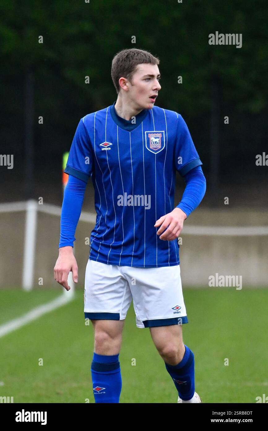 Landore, Swansea, Wales. 15 February 2025. Josh Lewis of Ipswich Town ...