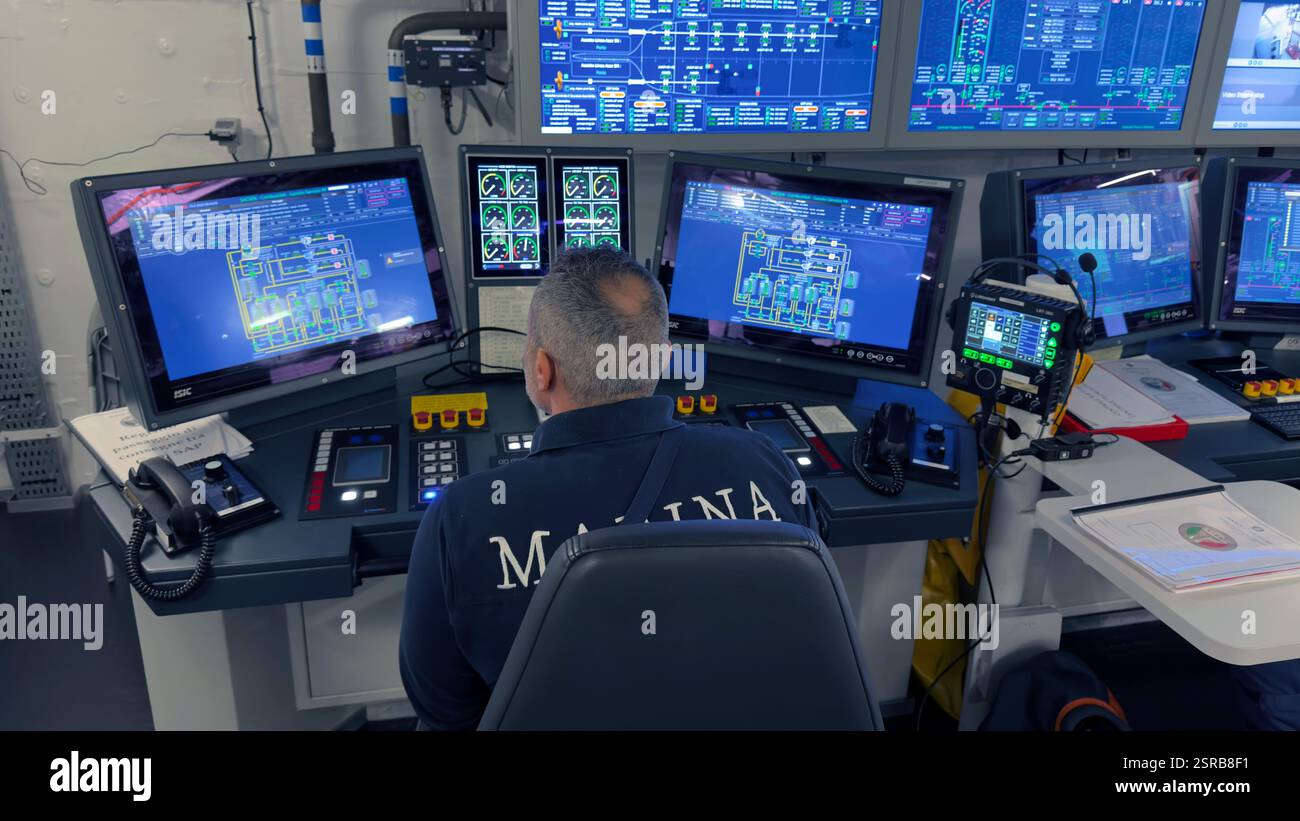 Operations room of the Trieste ship, L 9890, a multi-role amphibious ...