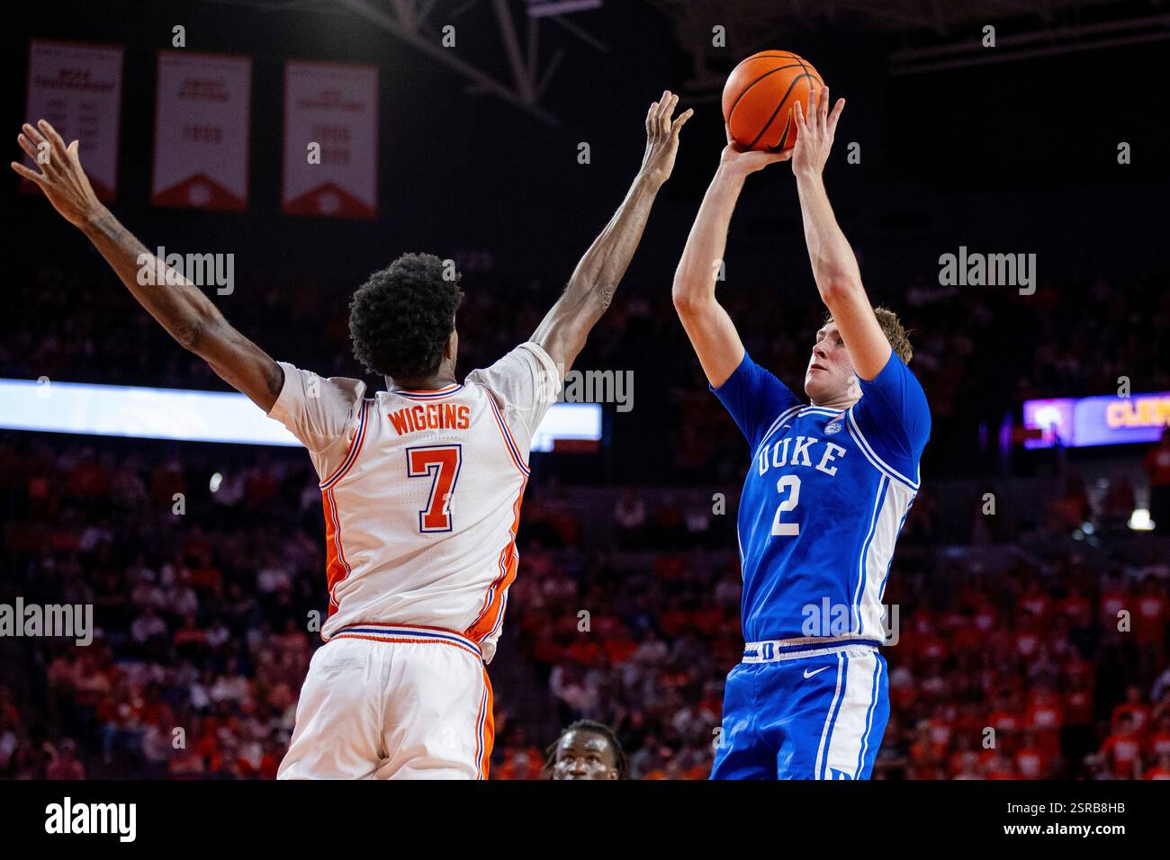 Duke guard Cooper Flagg (2) shoots over Clemson forward Chauncey ...