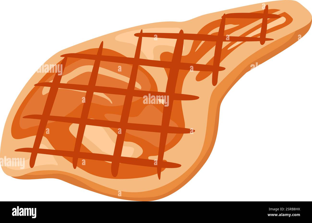 Grilled meat showing diamond shaped cooking grid marks on a white ...