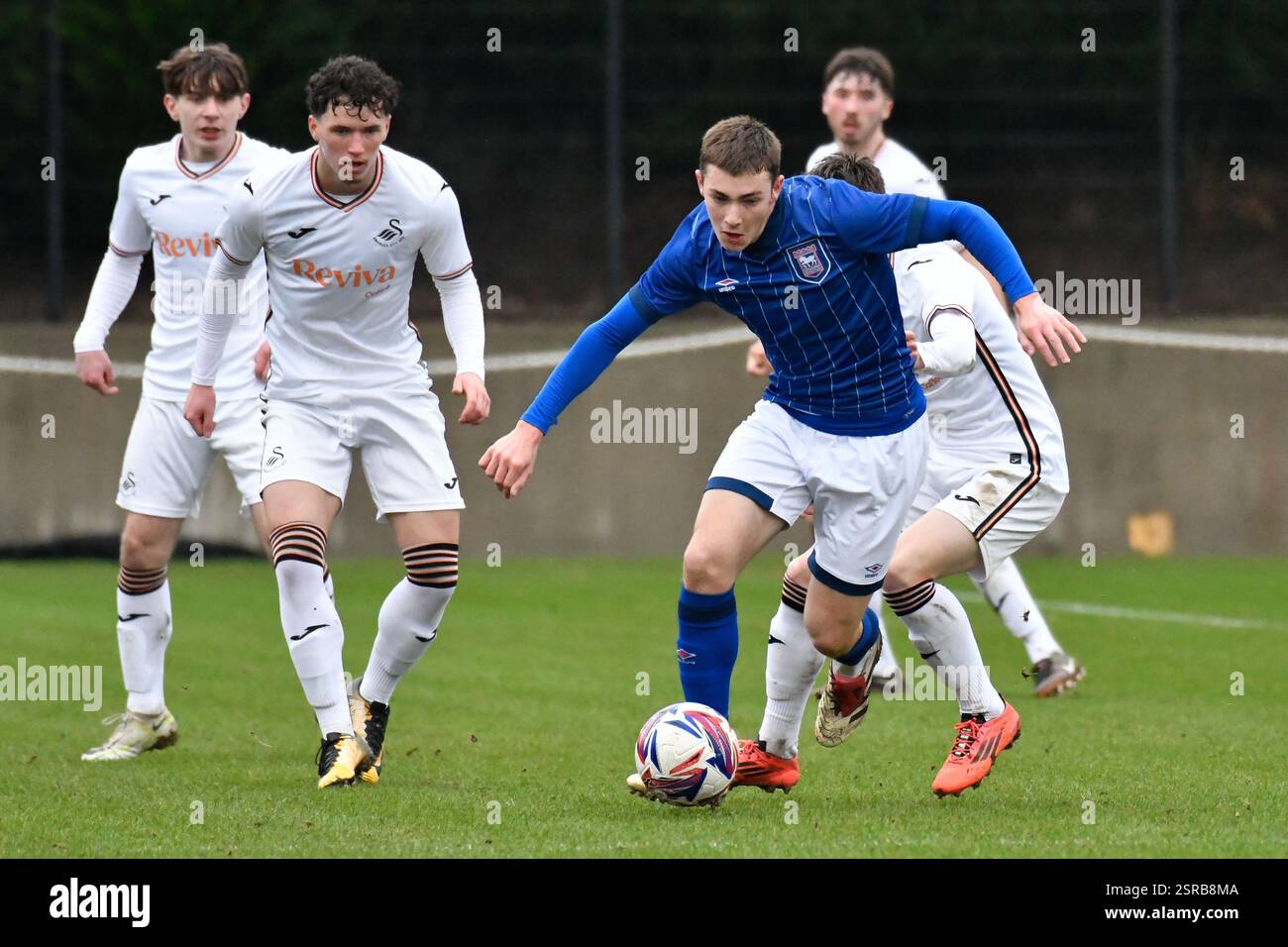 Landore, Swansea, Wales. 15 February 2025. Josh Lewis of Ipswich Town ...