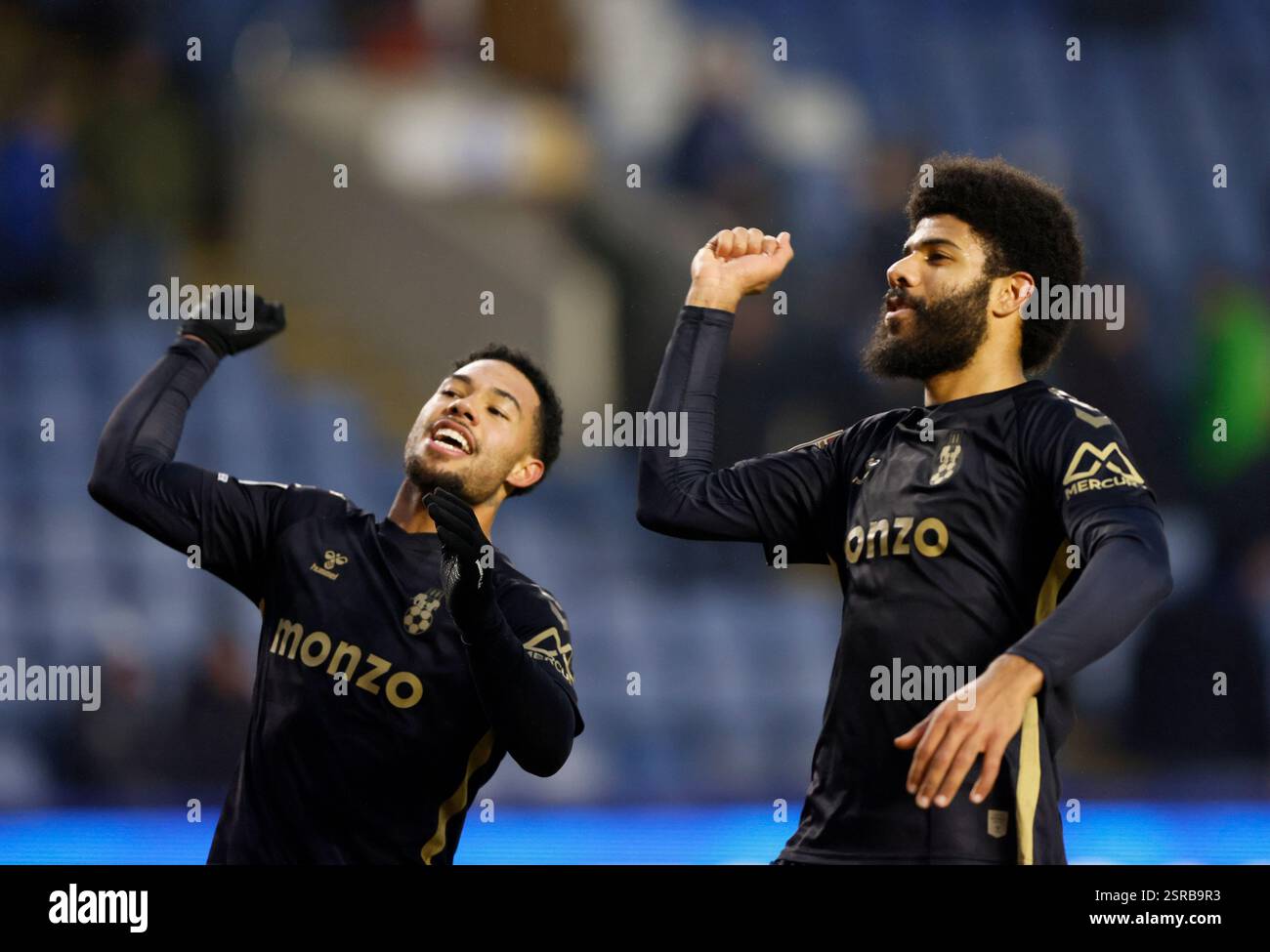 Coventry City's Ellis Simms (right) celebrates after the Sky Bet ...