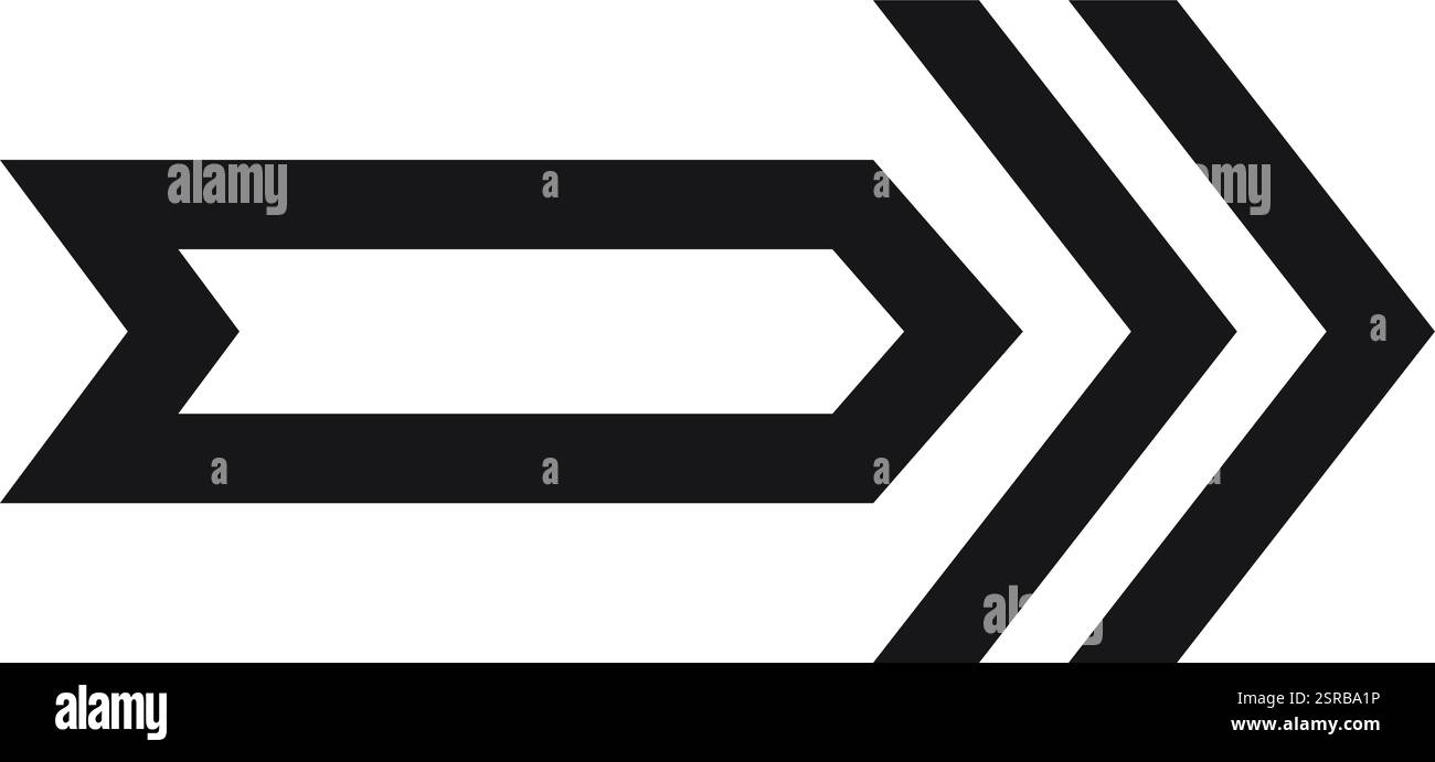 Three black arrows are pointing to the right side, featuring a thick ...