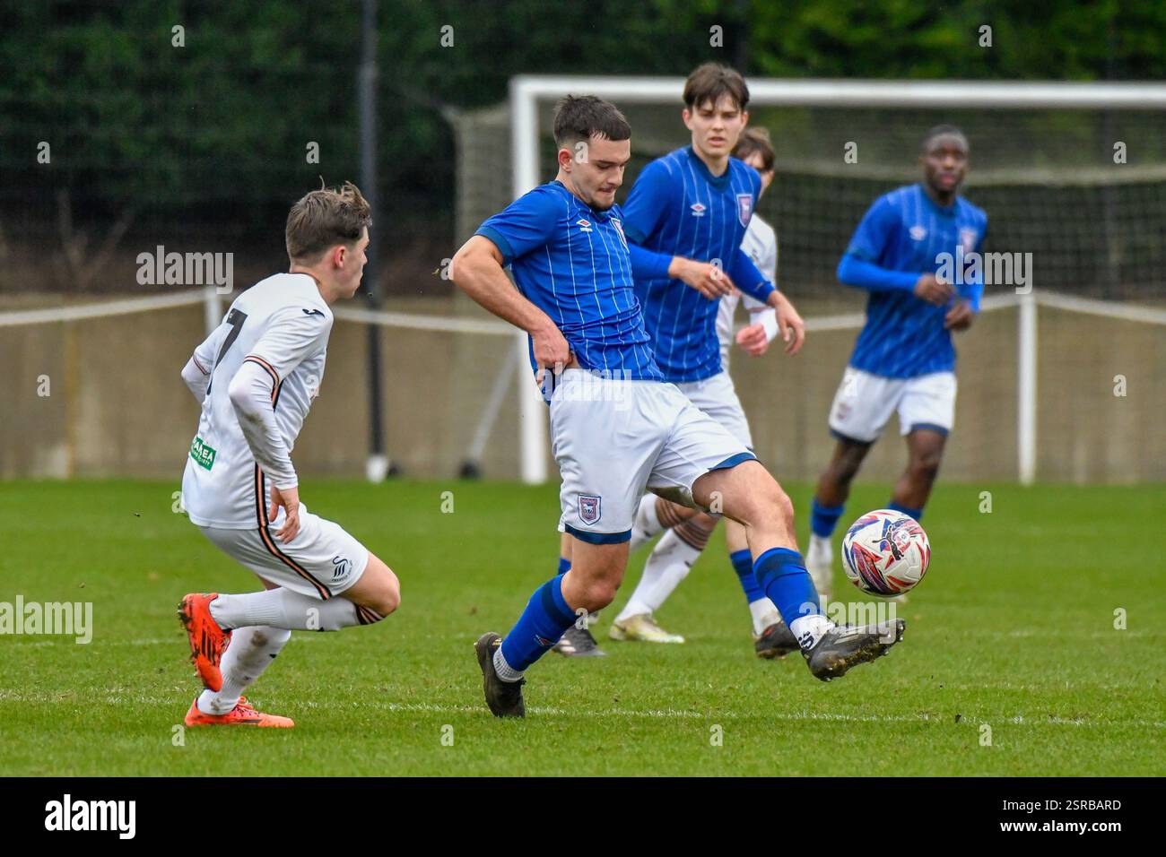 Landore, Swansea, Wales. 15 February 2025. Revin Domi of Ipswich Town ...