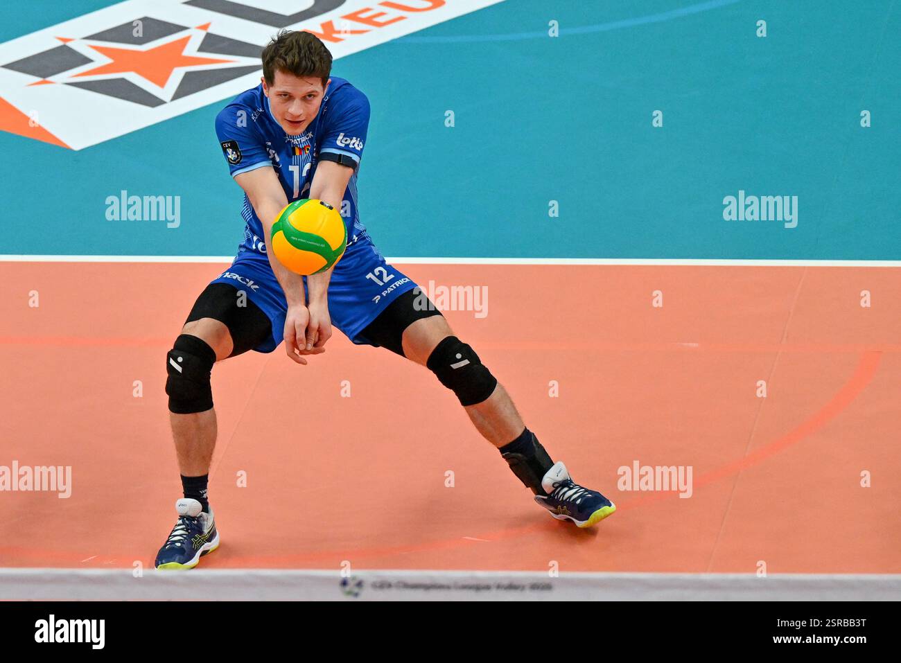 Roeselare, Belgium. 29th Jan, 2025. Seppe Rotty (12) of Roeselare ...
