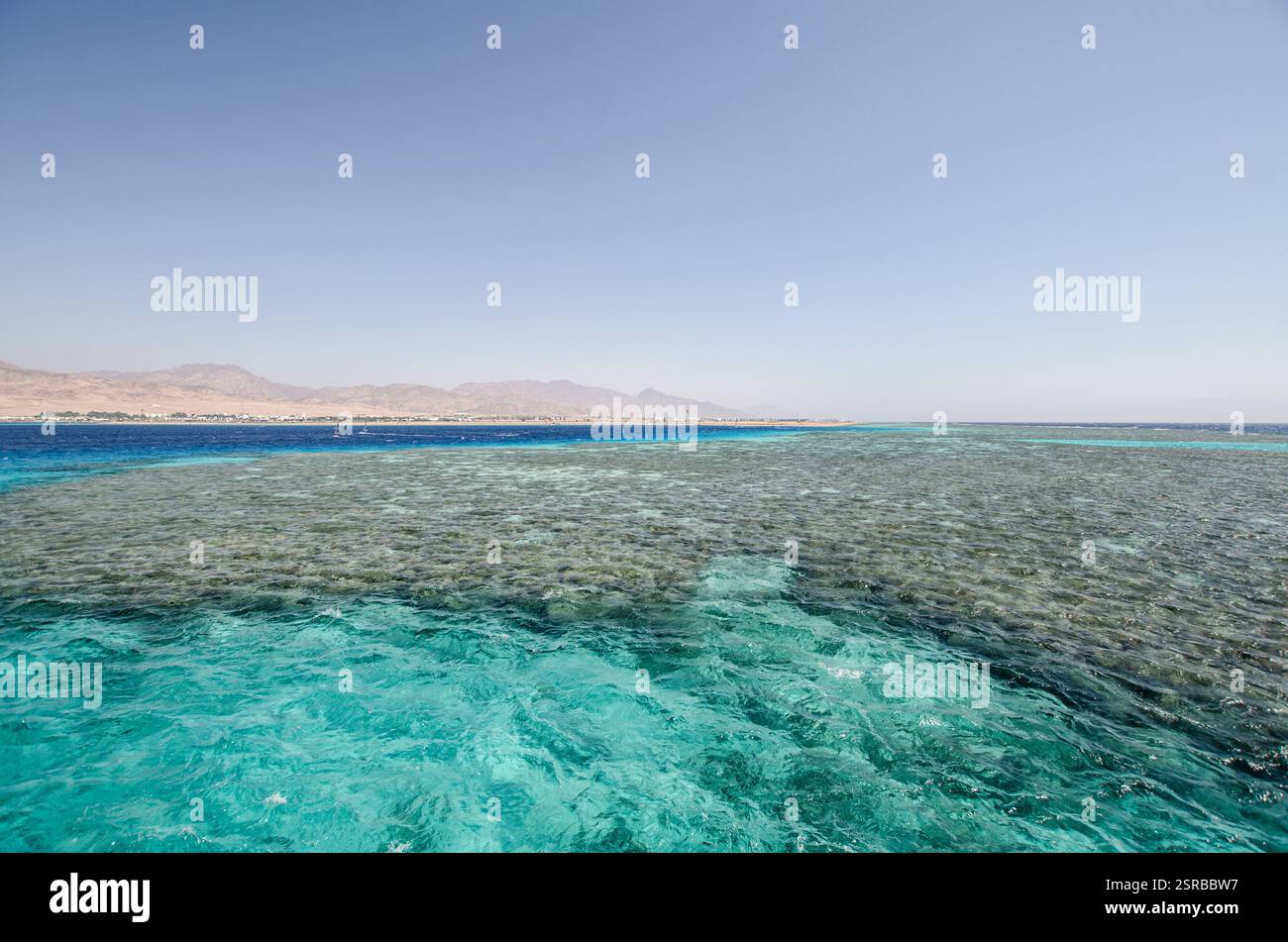 Expansive view of Red Sea reveals vivid turquoise waters and rich coral ...