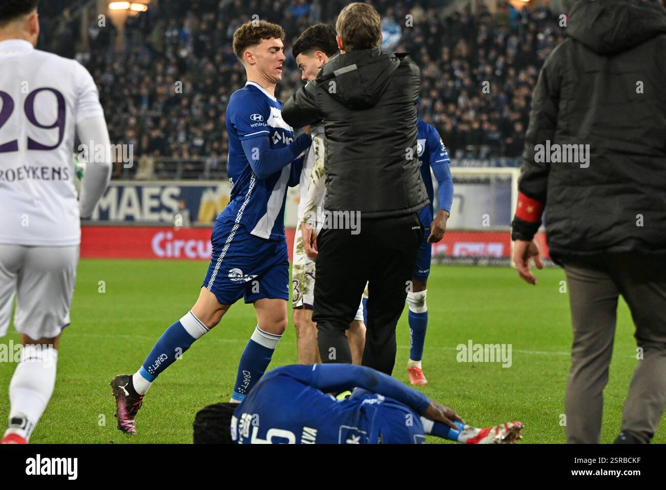 Gent, Belgium. 02nd Feb, 2025. Mathias Delorge Knieper (16) of AA Gent ...