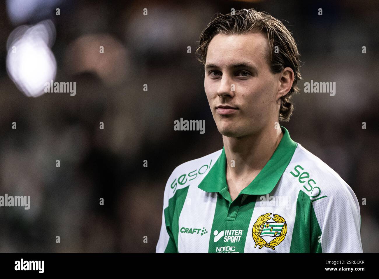 Stockholm, Sverige. 15th Feb, 2025. 250215 Hammarbys Hampus Skoglund inför fotbollsmatchen i ...
