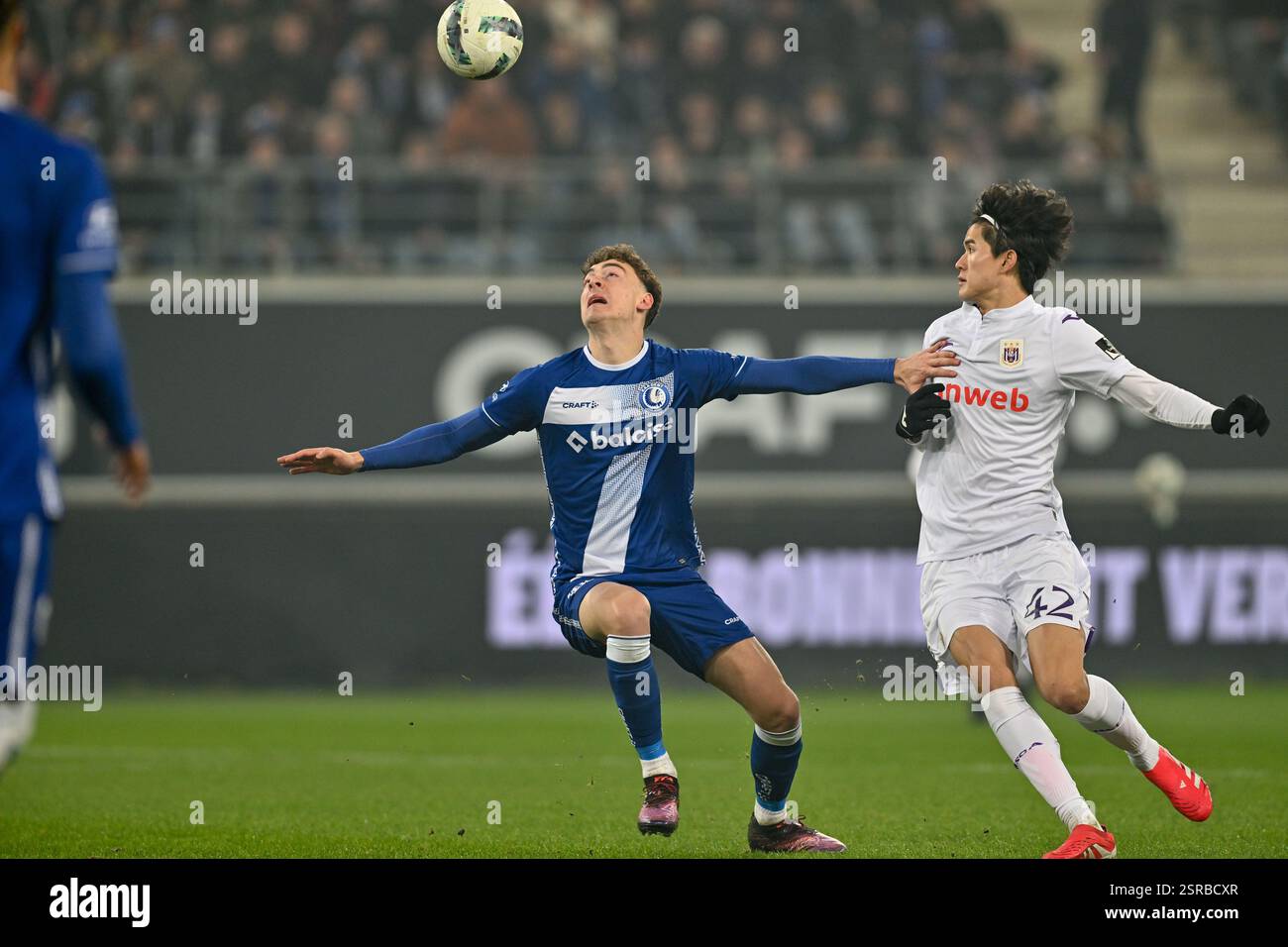 Gent, Belgium. 02nd Feb, 2025. Mathias Delorge Knieper (16) of AA Gent ...