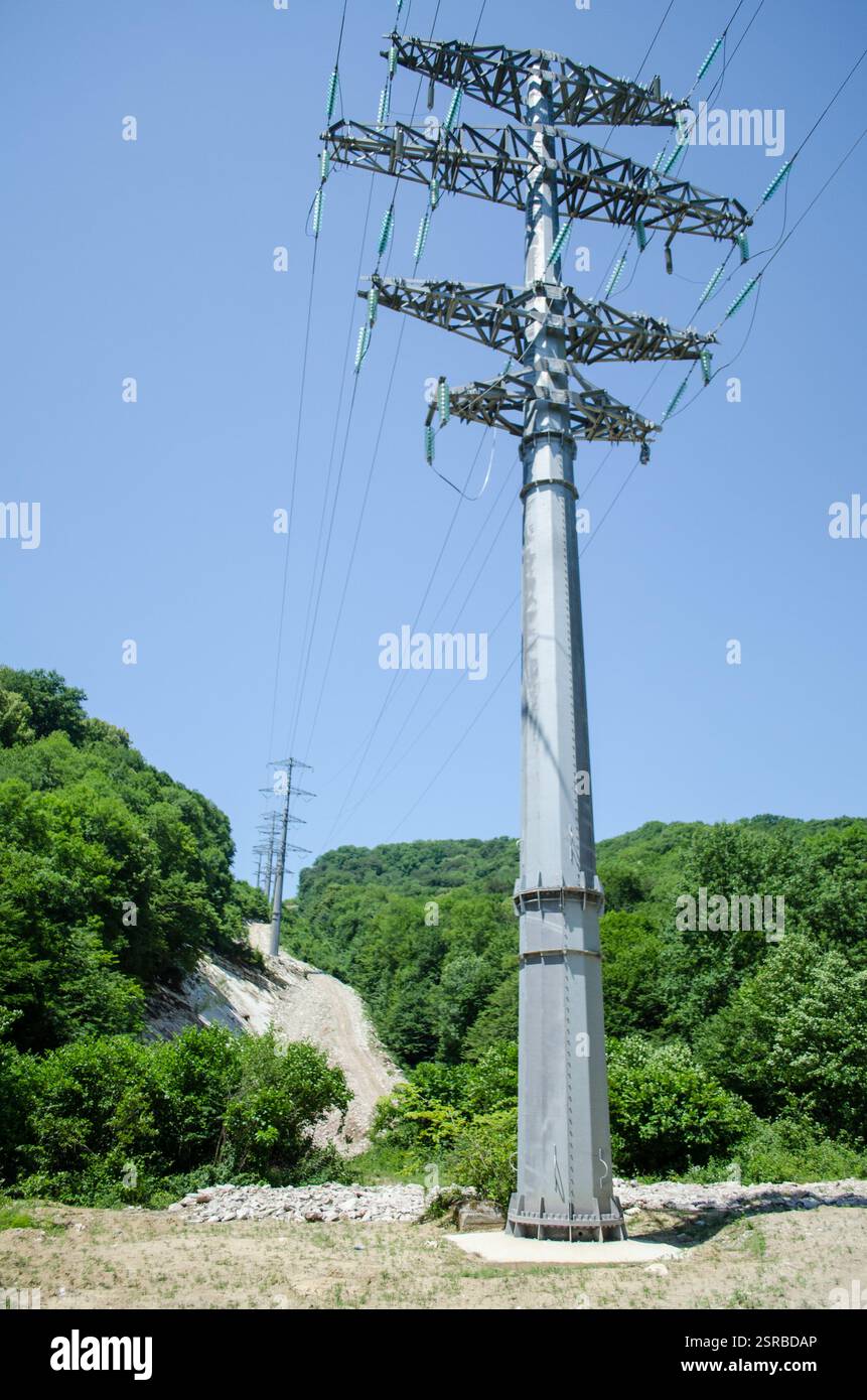 Tall steel power tower rises hi-res stock photography and images - Alamy