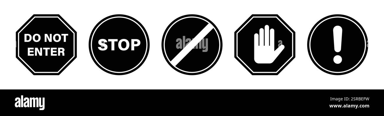 stop, do not cross, ban, forbidden, social sign icon in black color ...