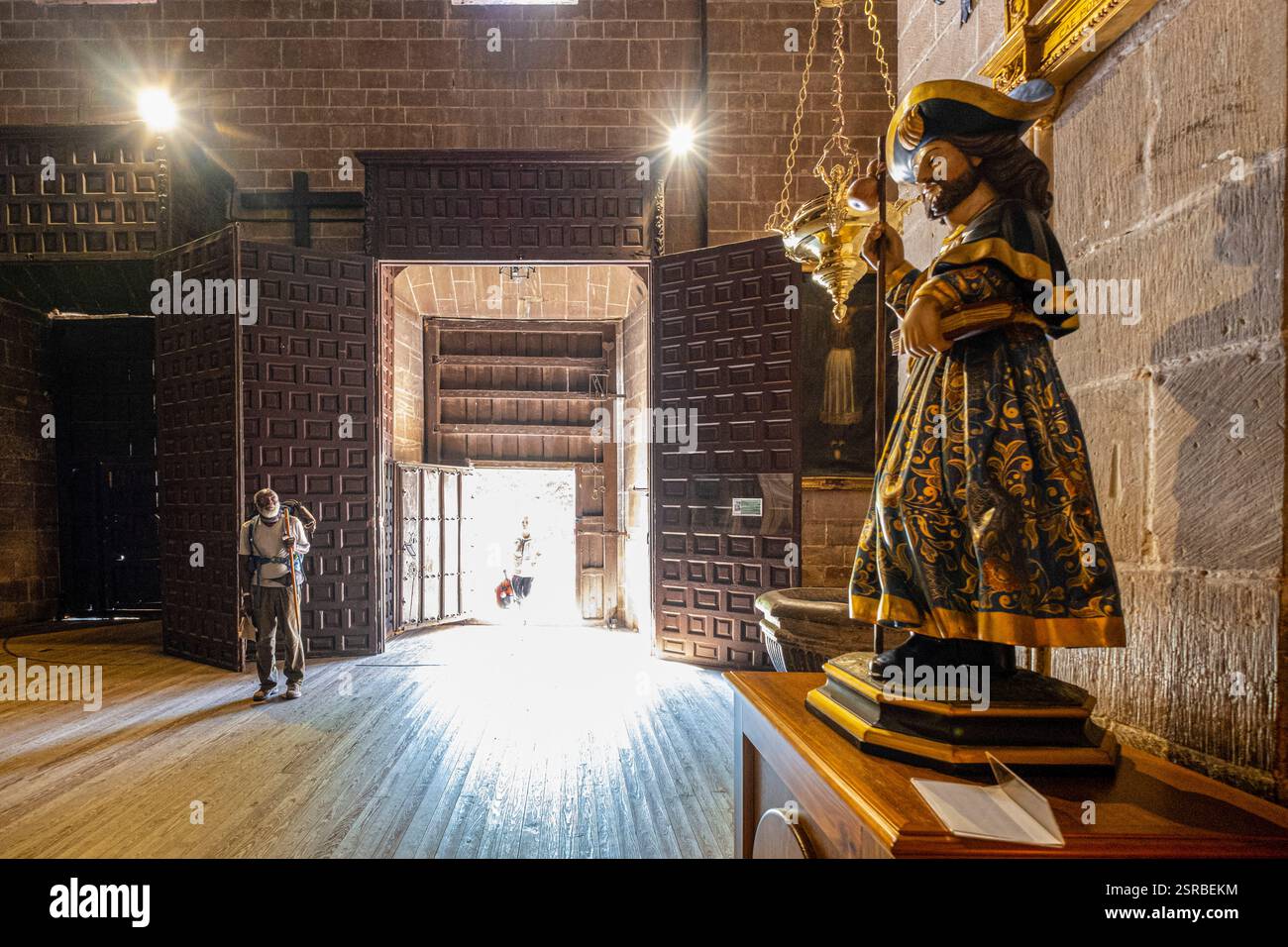 Pilgrim Saint James, wood carving, 21st century, church of Santa María ...