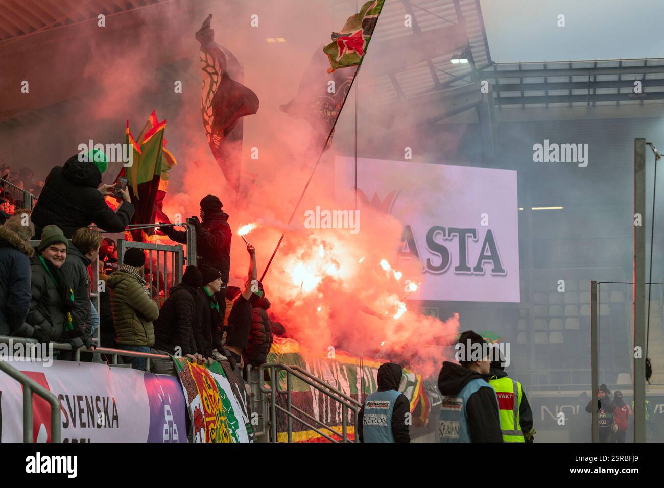 Gothenburg, Sweden. 15th Feb 2025. Supporters of GAIS with flares ...