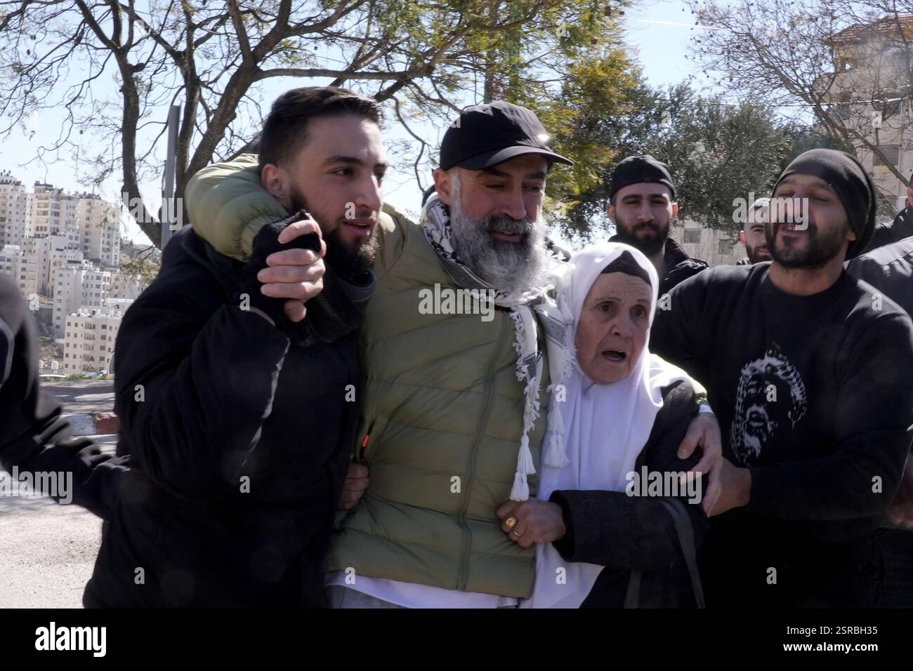 Ramallah, West Bank. 15th Feb, 2025. Former Palestinian prisoners ...