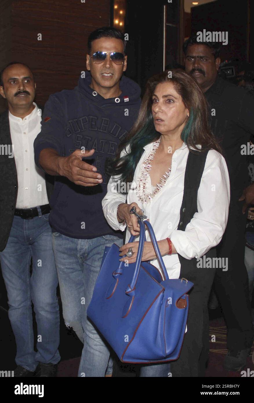 Bollywood actors Akshay Kumar and Dimple Kapadia during the music ...