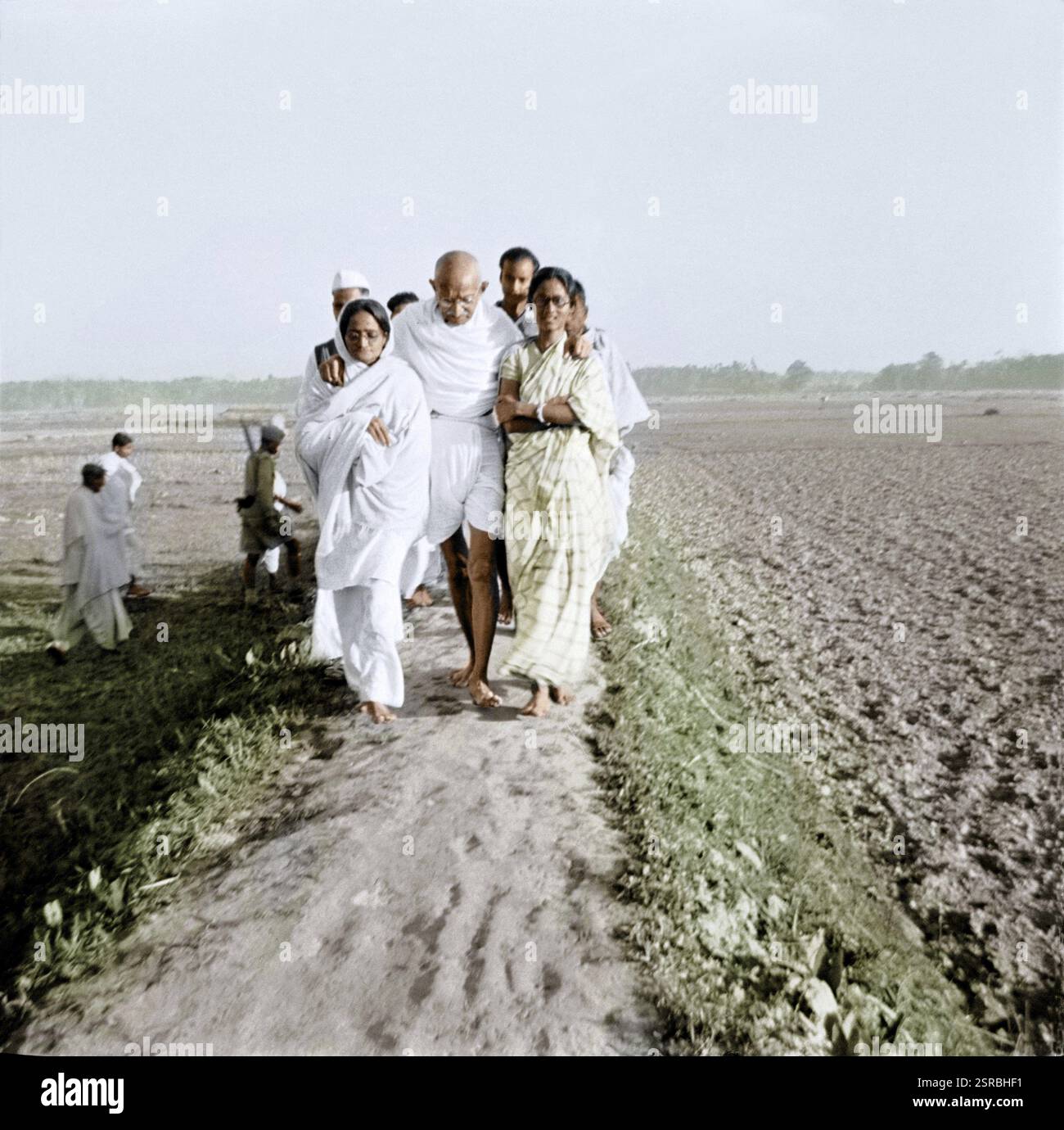 Mahatma Gandhi peace march after Hindu Muslim riots, Bangladesh, Asia ...