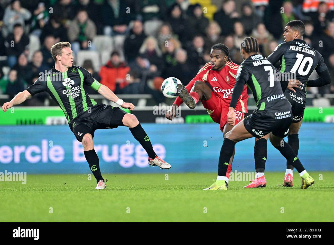 Brugge, Belgium. 01st Feb, 2025. Thibo Somers (34) of Cercle, Ibrahim ...