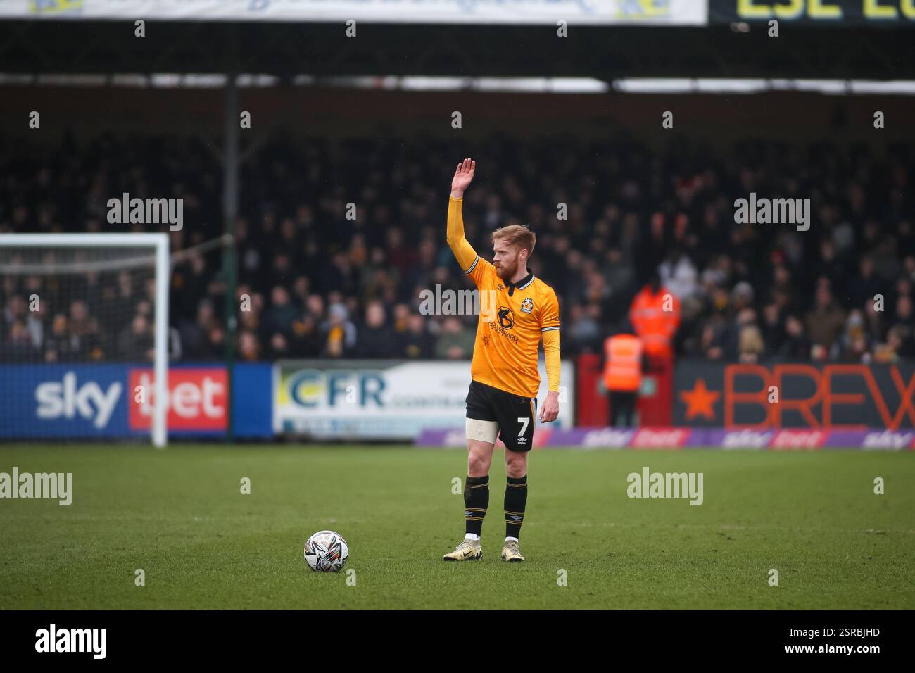 James Brophy of Cambridge United takes a free-kick during the EFL ...