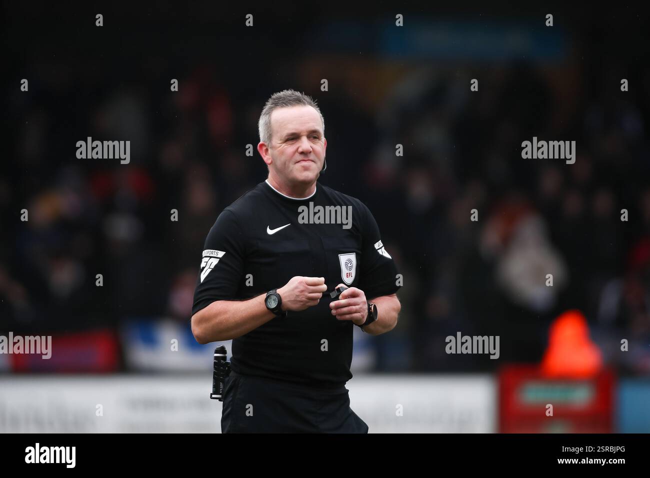 Referee Carl Brook during the EFL League One match between Cambridge ...