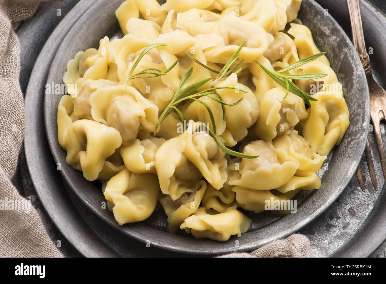 Meat Dumplings - russian boiled pelmeni in plate Stock Photo - Alamy