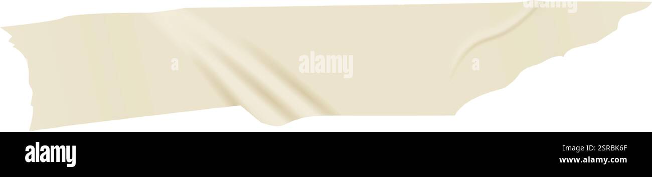 Beige adhesive tape creating a ripped effect with torn and curled edges ...