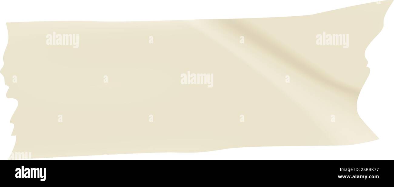 Realistic beige adhesive tape featuring torn, uneven edges waves ...