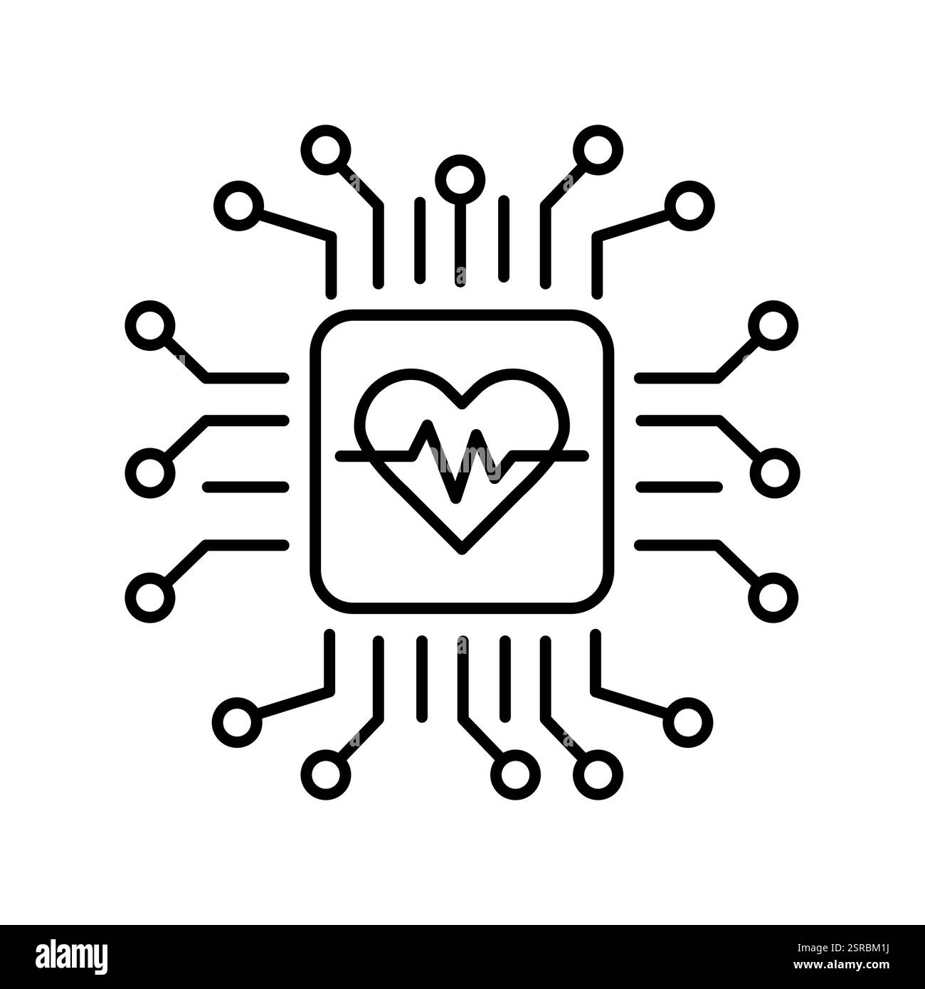 Artificial Intelligence Line Icon Vector Isolated Element Editable