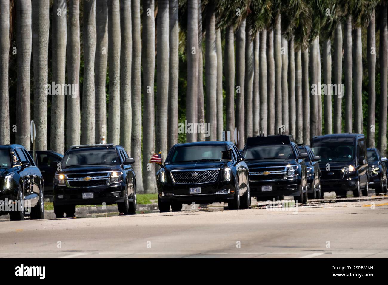 President Donald Trump's motorcade arrives at the Trump International ...
