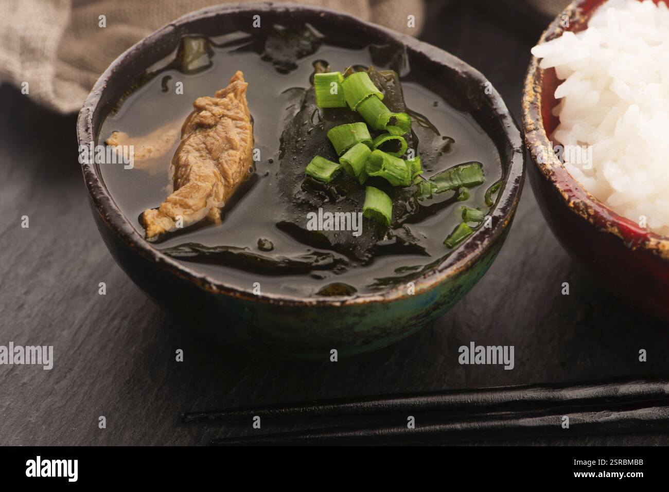 Close-up of Korean Seaweed Soup Miyeok Guk in a serving bowl Stock ...