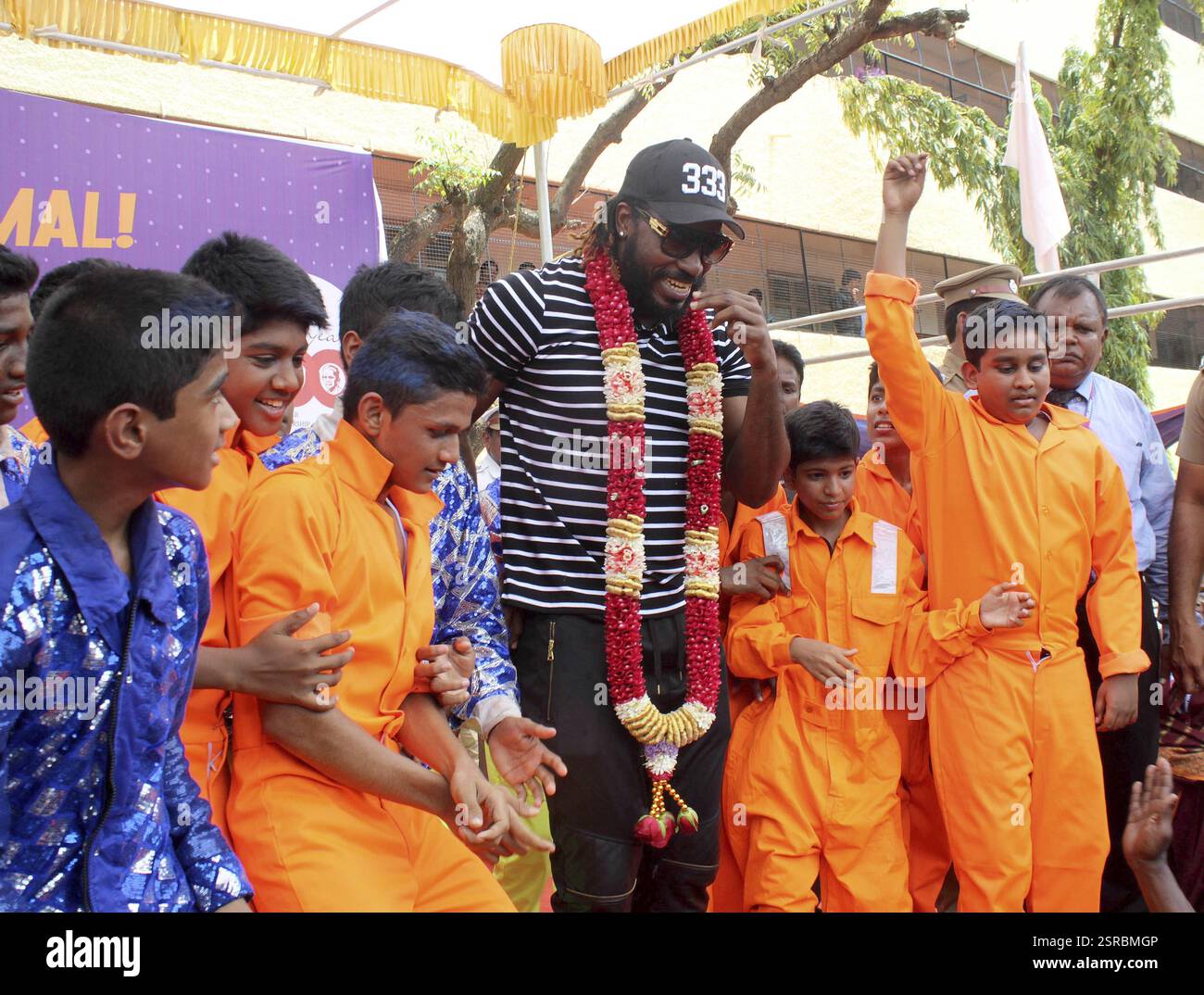 West Indies cricket player Chris Gayle felicitation Velammal students ...