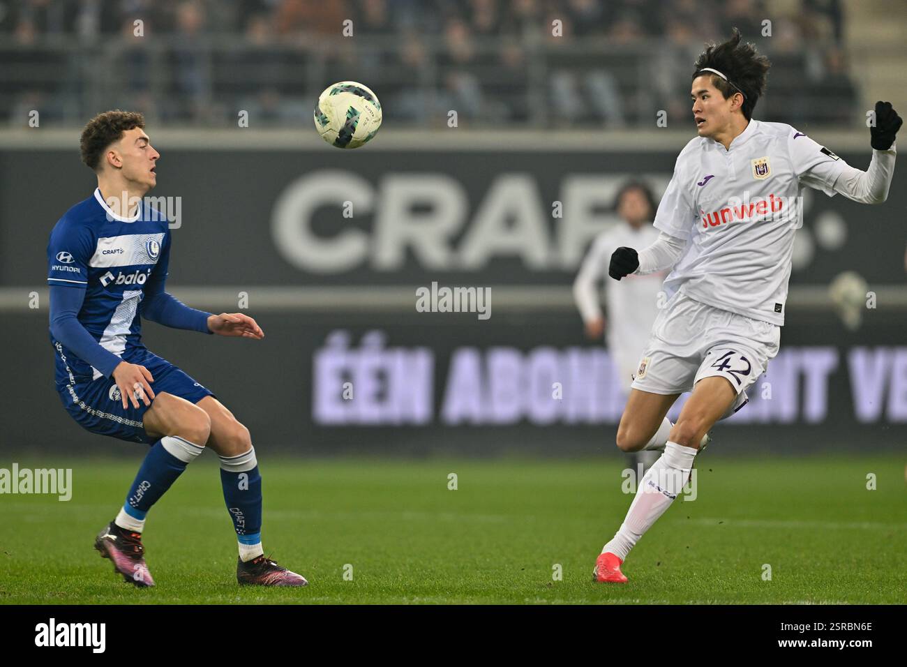 Gent, Belgium. 02nd Feb, 2025. Mathias Delorge Knieper (16) of AA Gent ...