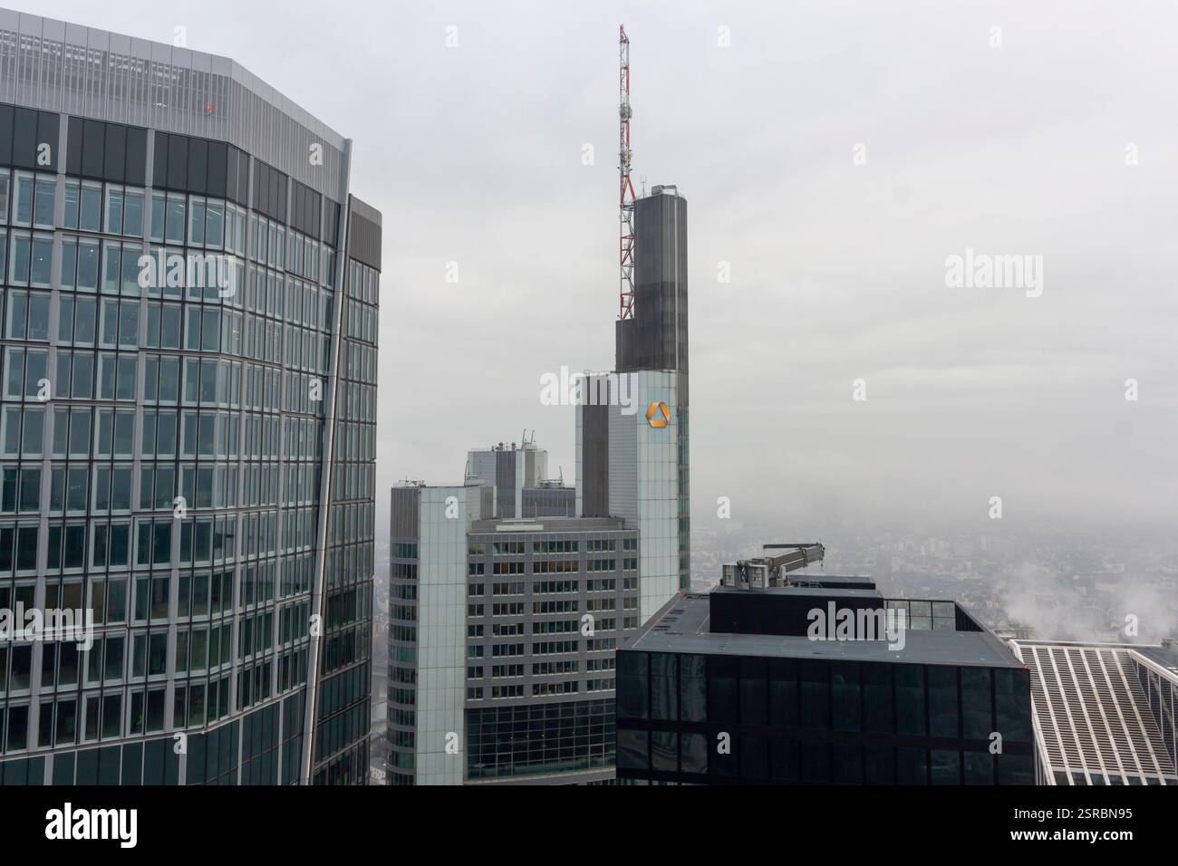 FRANKFURT, GERMANY - DECEMBER 2. 2024: View of Frankfurt from the Main Tower observation deck ...